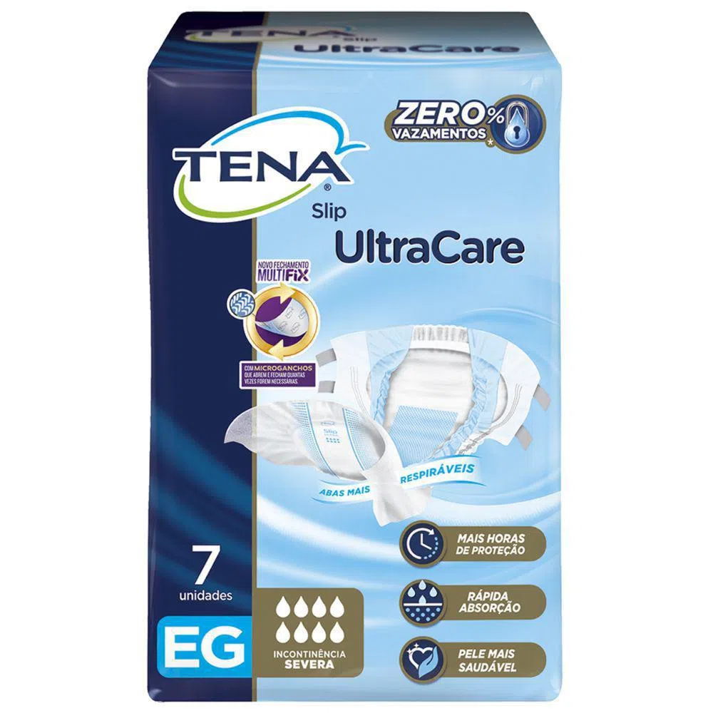 Fralda Geriátrica Tena Slip Ultra EG - 7 Unidades na Farmácia Dose ...