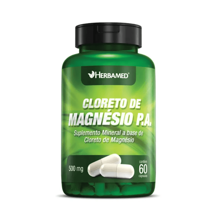 Cloreto de Magnésio PA 500mg c/60 Cápsulas Herbamed - Saúde Óssea e ...